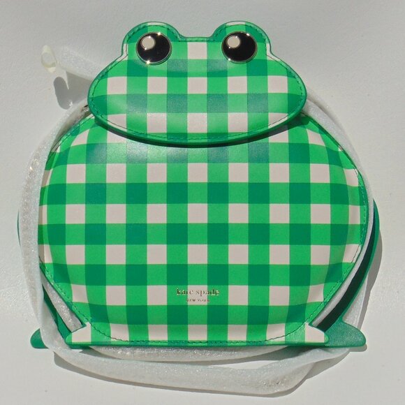 kate spade | Bags | Kate Spade New York Green Gingham Hoppkins Frog ...